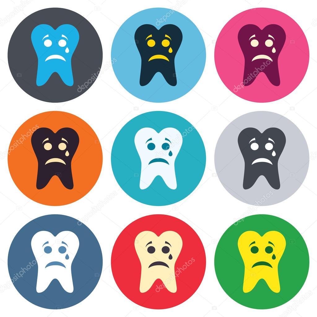 Tooth sad face with tear signs Stock Vector by ©Blankstock 63394879