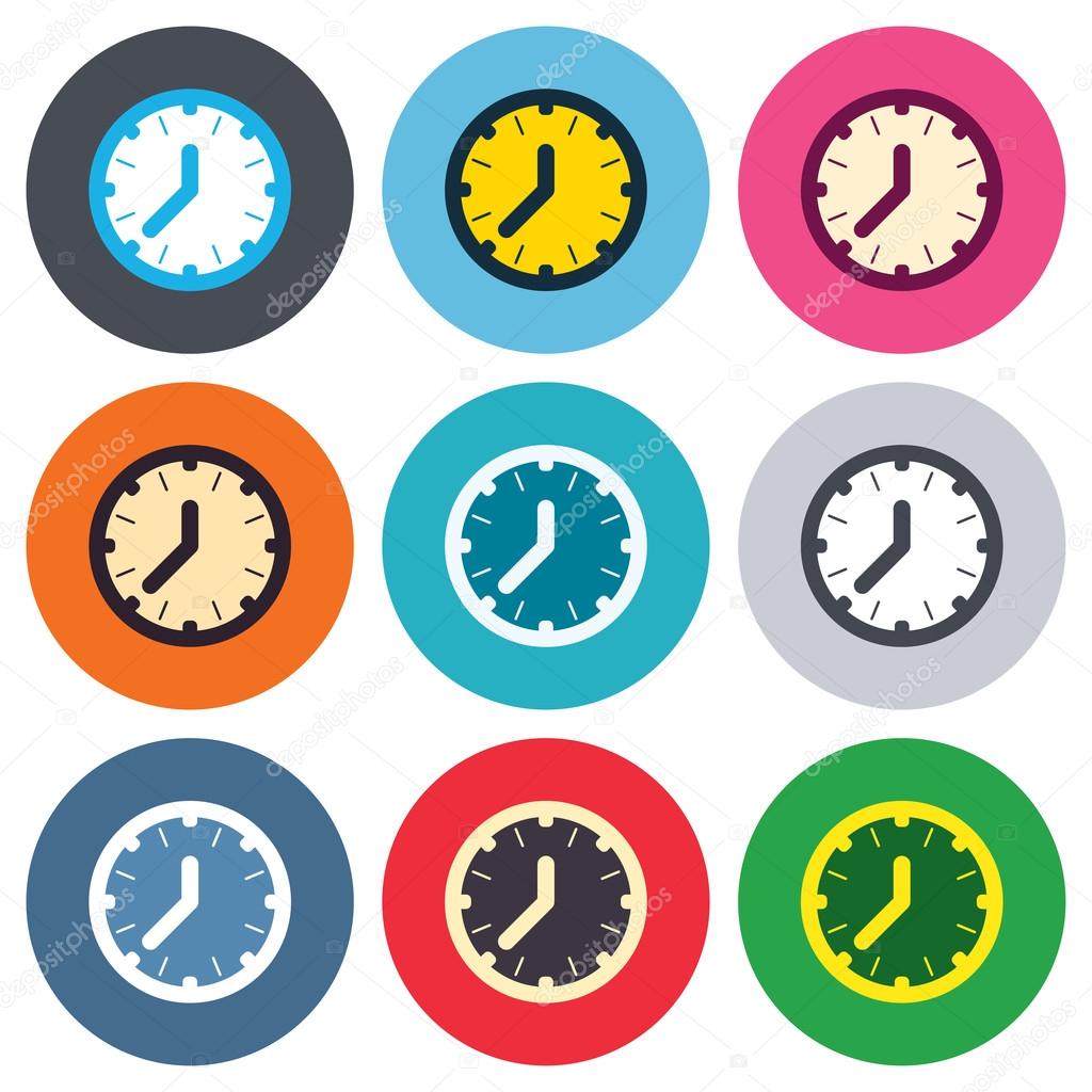 Clock time sign icons Stock Vector by ©Blankstock 63395041