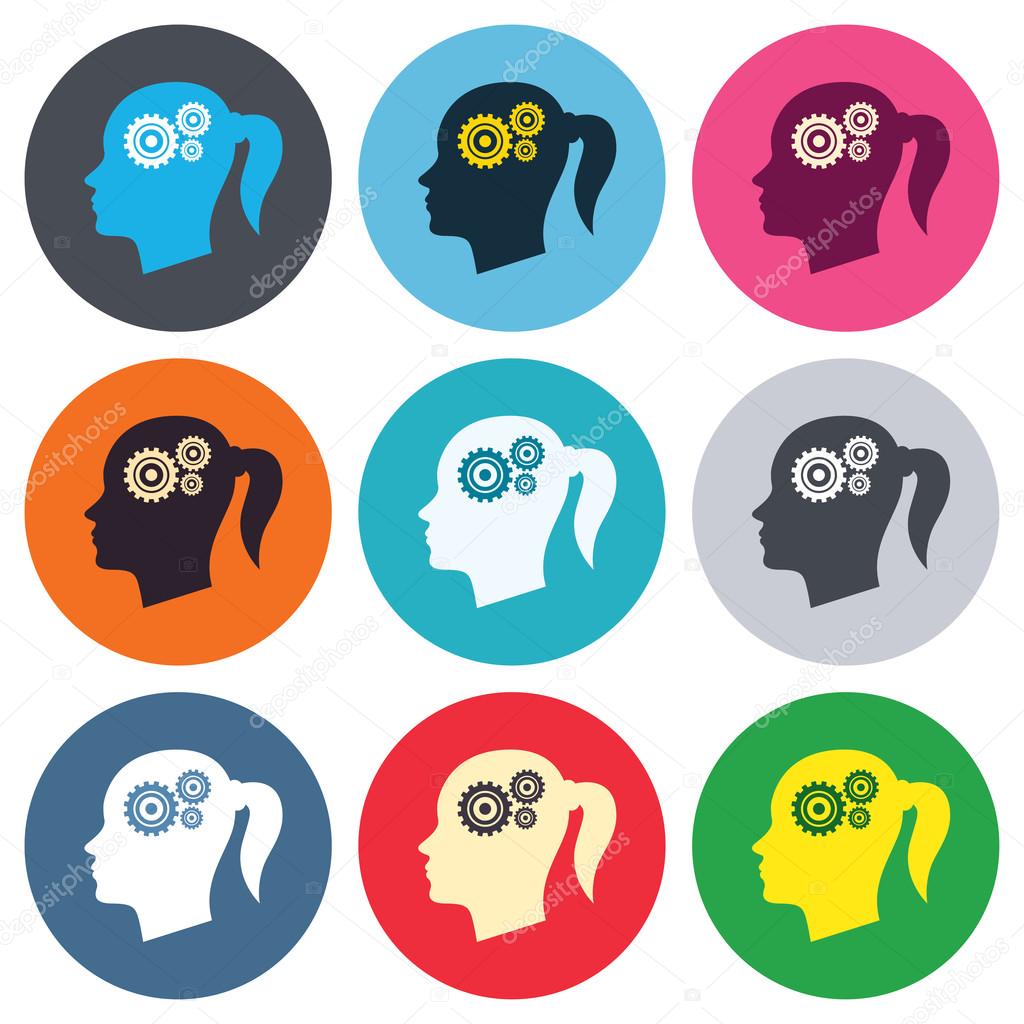 Head with gears signs Stock Vector Image by ©Blankstock #63396209