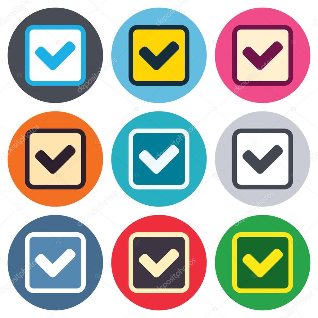 Comprobar iconos de signo de marca vector, gráfico vectorial ...