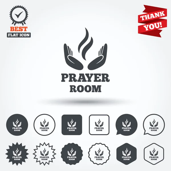 Prayer room sign icons - Stock Image - Everypixel