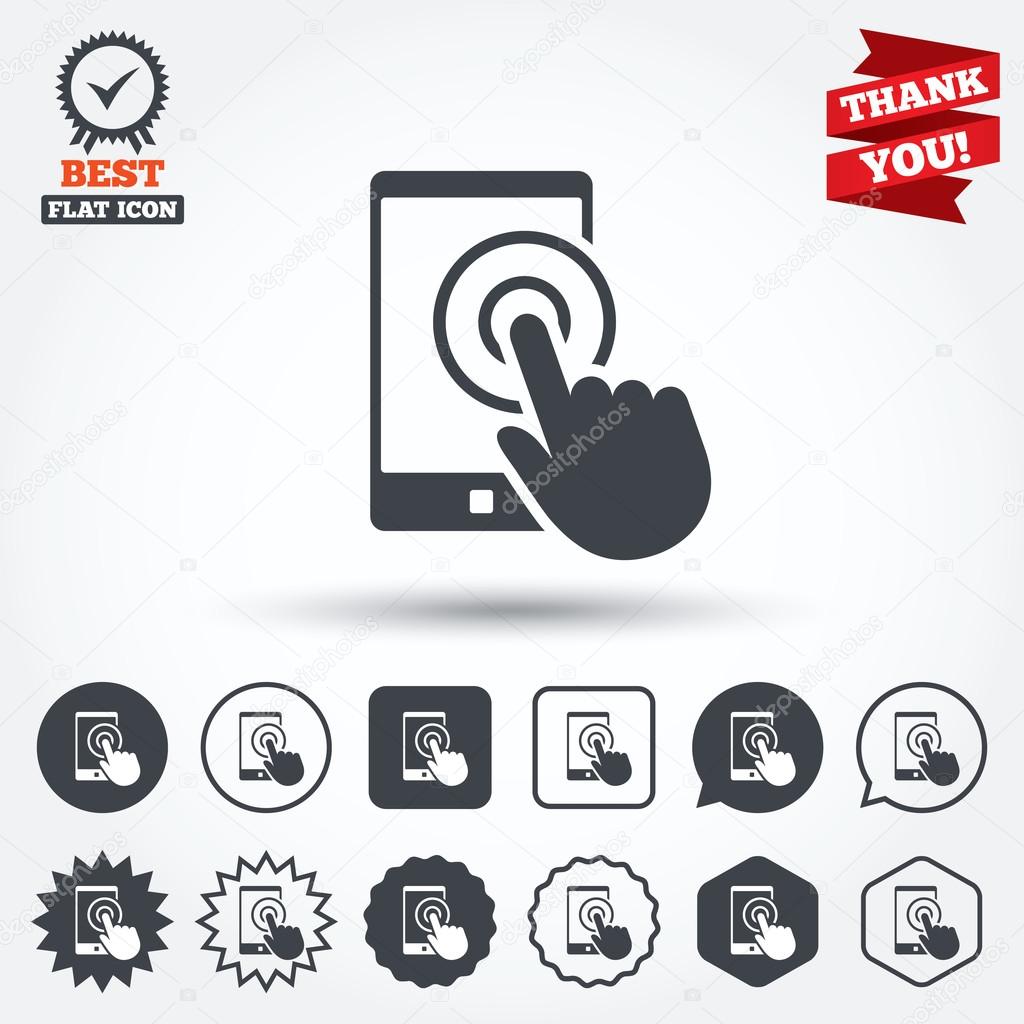 Touch screen smartphone signs Stock Vector Image by ©Blankstock #63893065