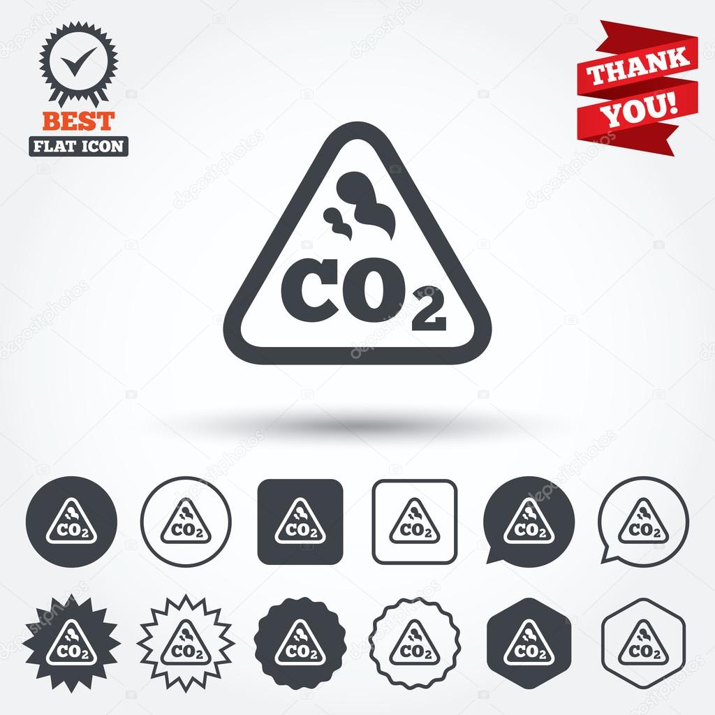 Sinais de fórmula de dióxido de carbono CO2 imagem vetorial de ...