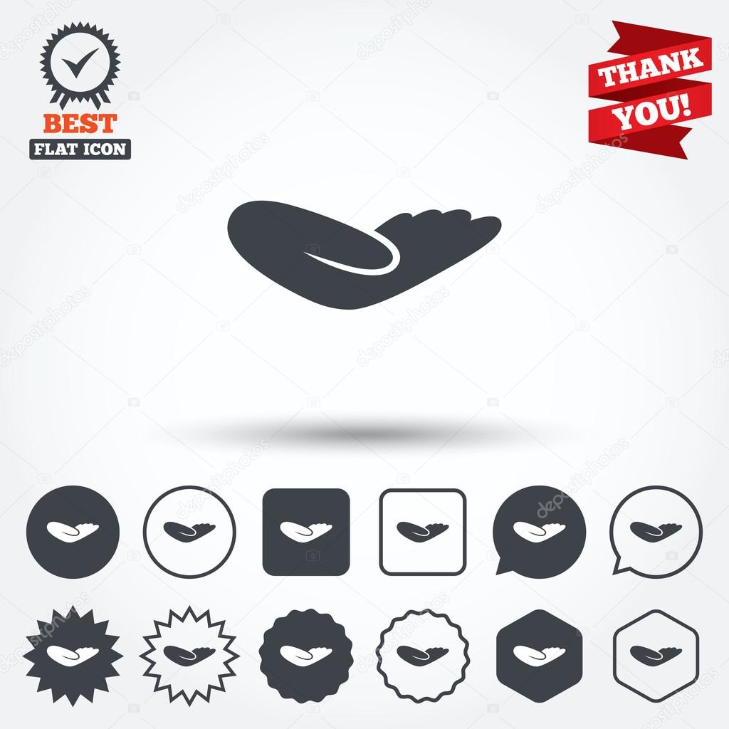 Donation hand sign icons Stock Vector Image by ©Blankstock #63894673