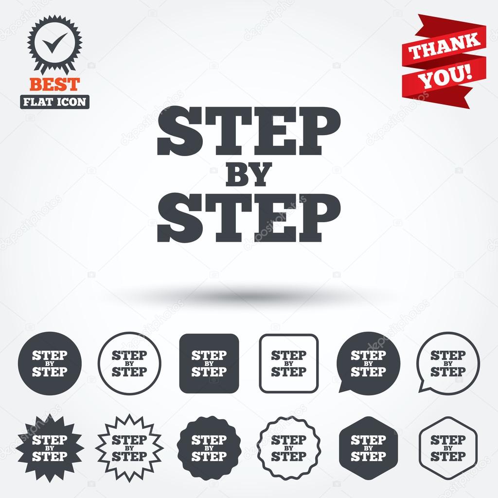 Iconos de signo paso a paso Vector de stock por ©Blankstock 63897665