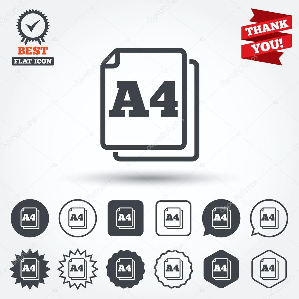 Papier van formaat A4 standaard iconen stockvector door ©Blankstock ...