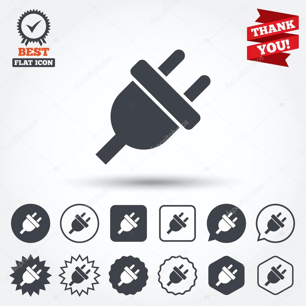 Electric plug sign icons Stock Vector Image by ©Blankstock #63904247