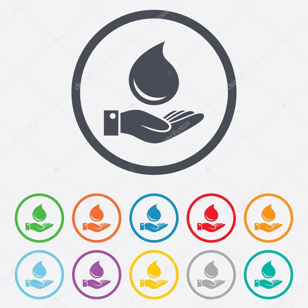 Water drop and hand signs Stock Vector Image by ©Blankstock #69951035