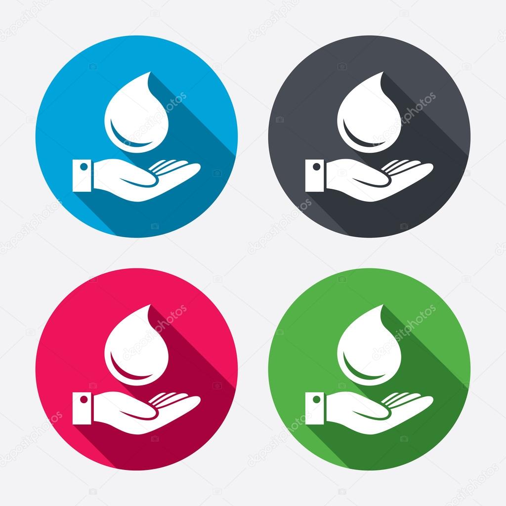 Water drop and hand signs Stock Vector by ©Blankstock 70576791