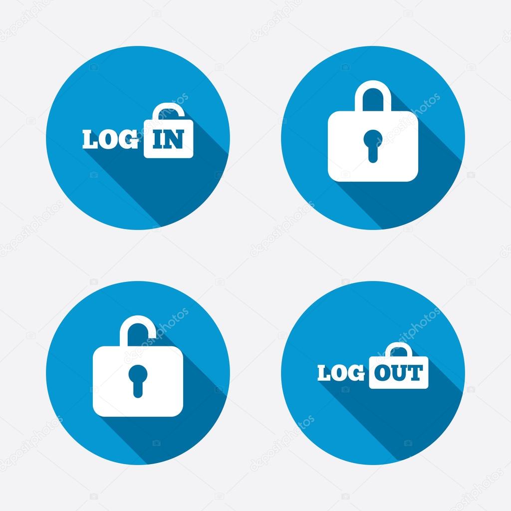 Login and Logout icons. Stock Vector Image by ©Blankstock #70581233