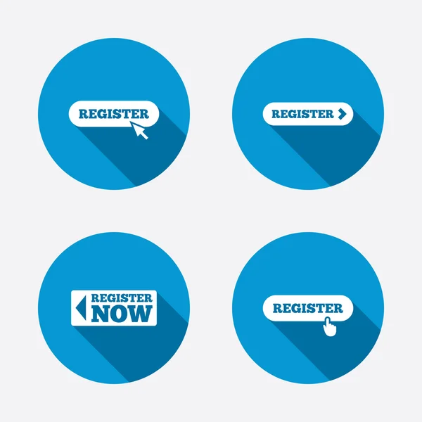 Register now button Vector Art Stock Images | Depositphotos