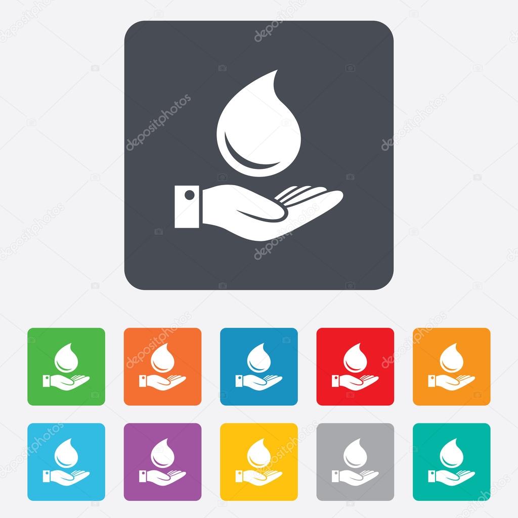 Water drop and hand signs Stock Vector Image by ©Blankstock #70810921