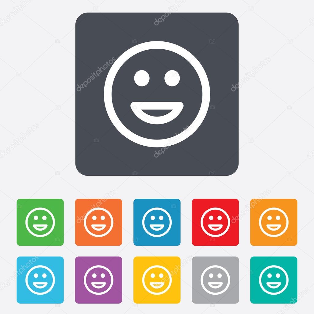 Smile icons. Happy face symbols Stock Vector by ©Blankstock 70811567