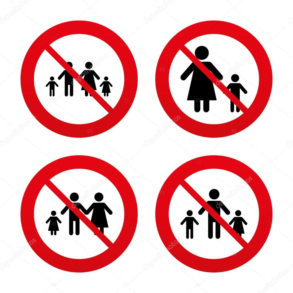 Family with two children signs — Stock Vector © Blankstock #74215175