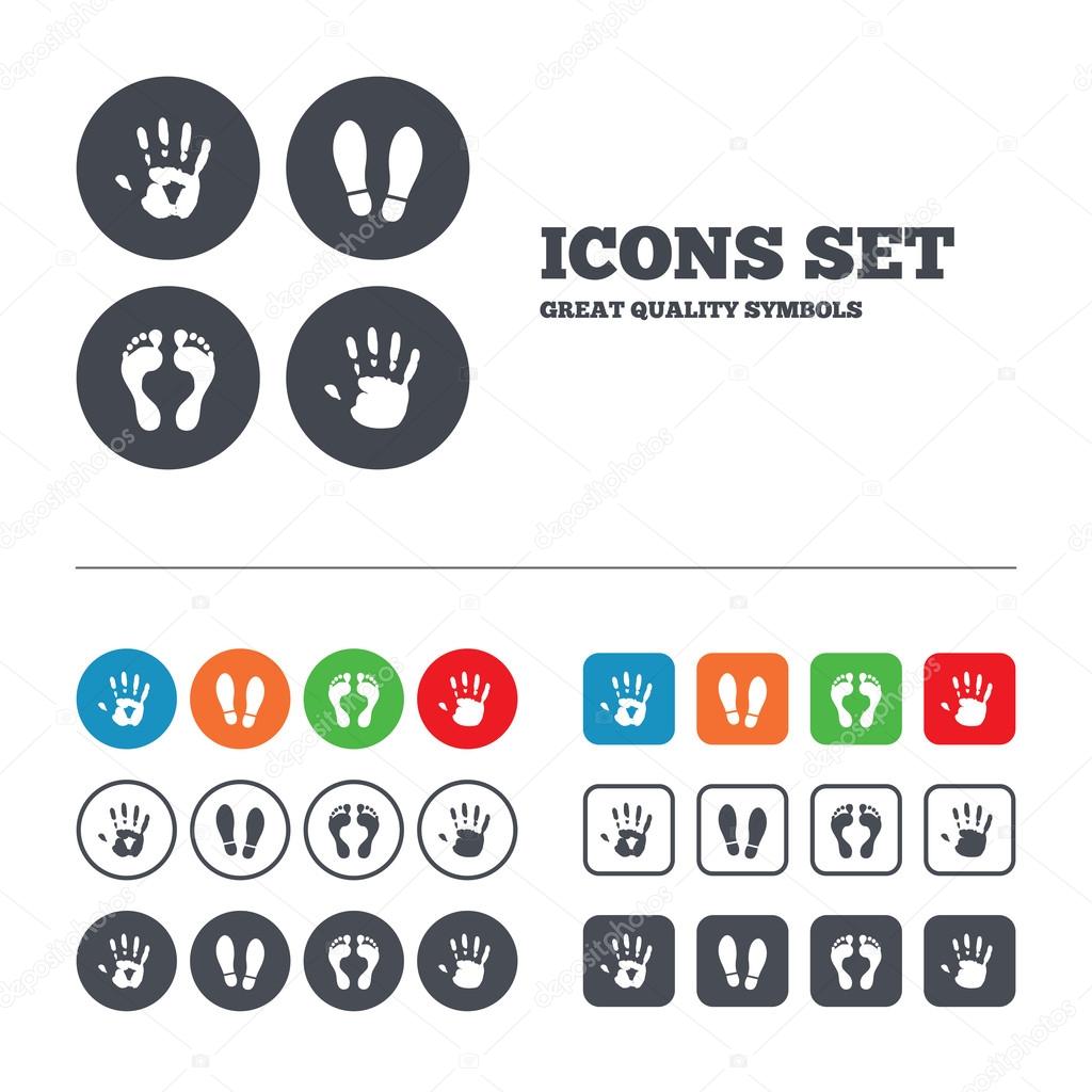 Hand and foot print icons. Stock Vector by ©Blankstock 74215801