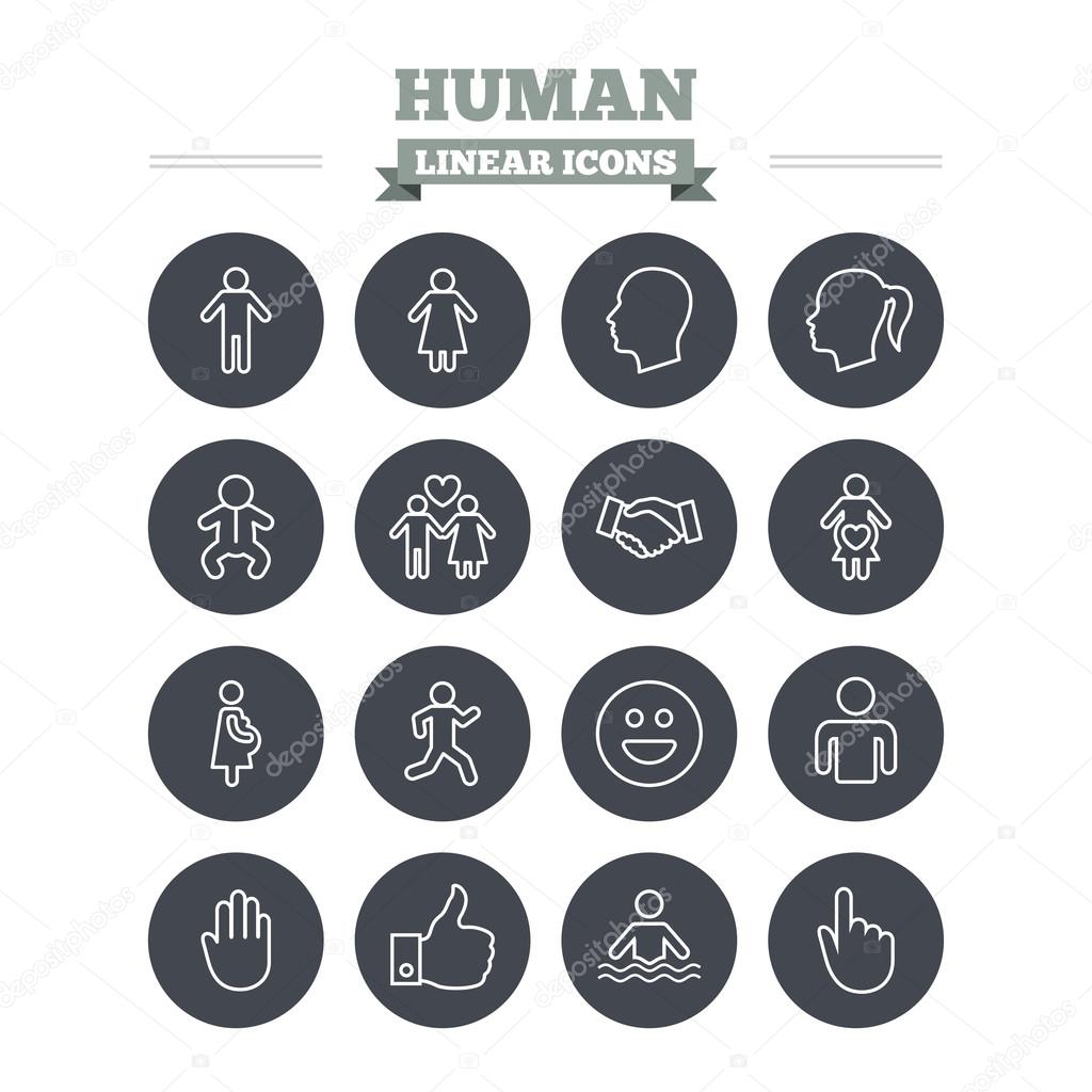 Human linear icons set. — Stock Vector © Blankstock #74217049 Human linear icons set. — Stock Vector © Blankstock #74217049