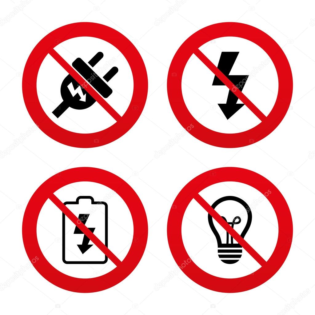 Electric plug signs Stock Vector by ©Blankstock #74842549