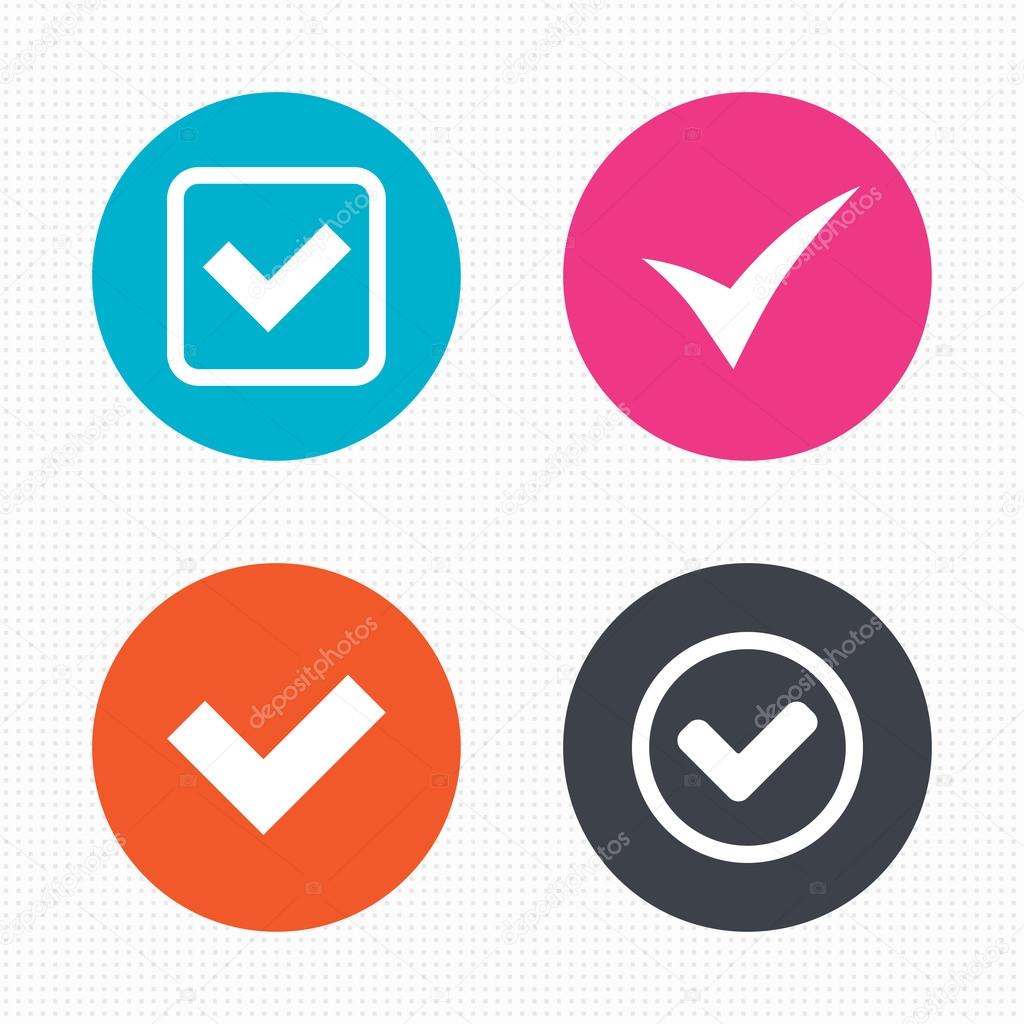 Check signs. Checkbox confirm icons. Stock Vector by ©Blankstock 76855025