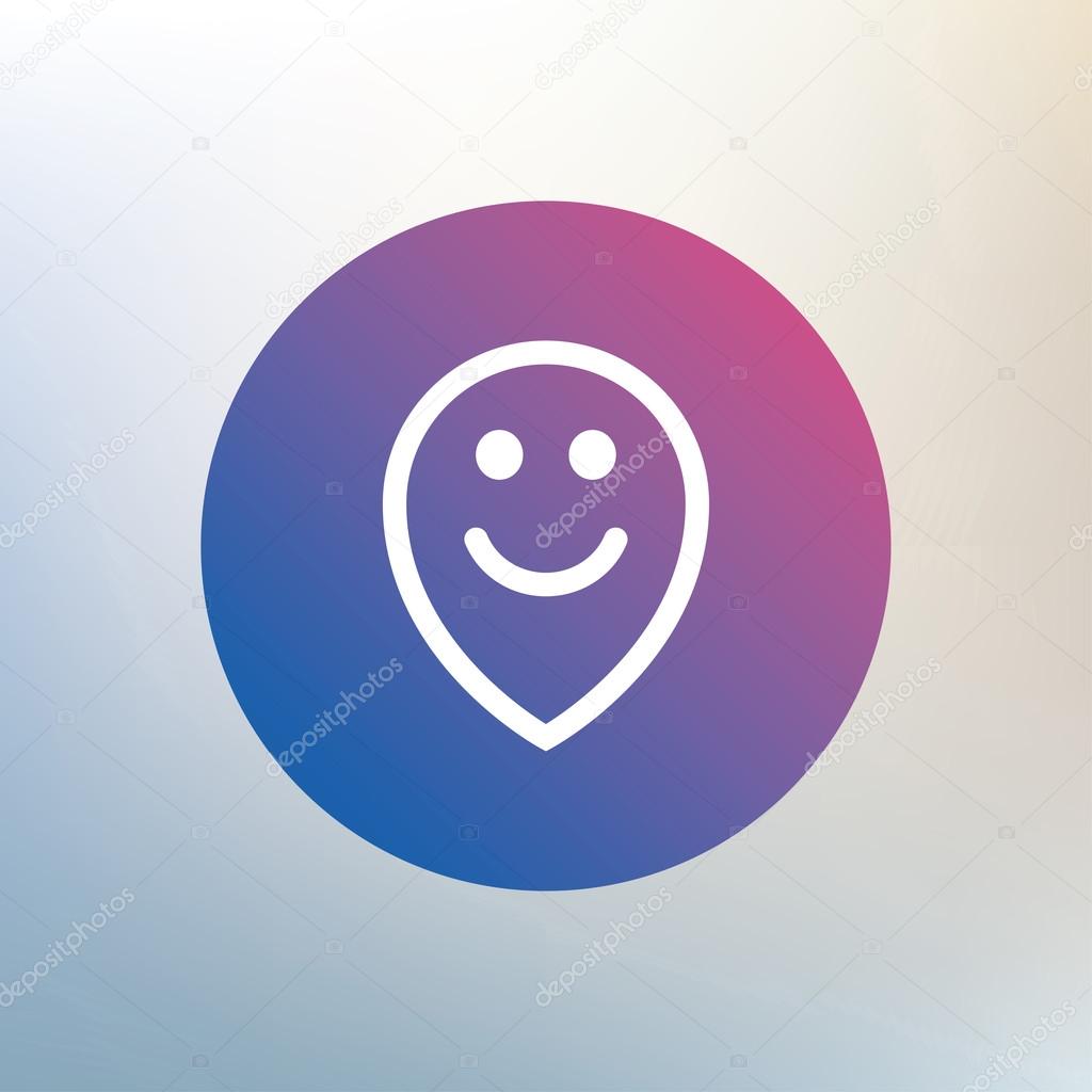 Happy face map pointer symbol. Stock Vector Image by ©Blankstock #77313652
