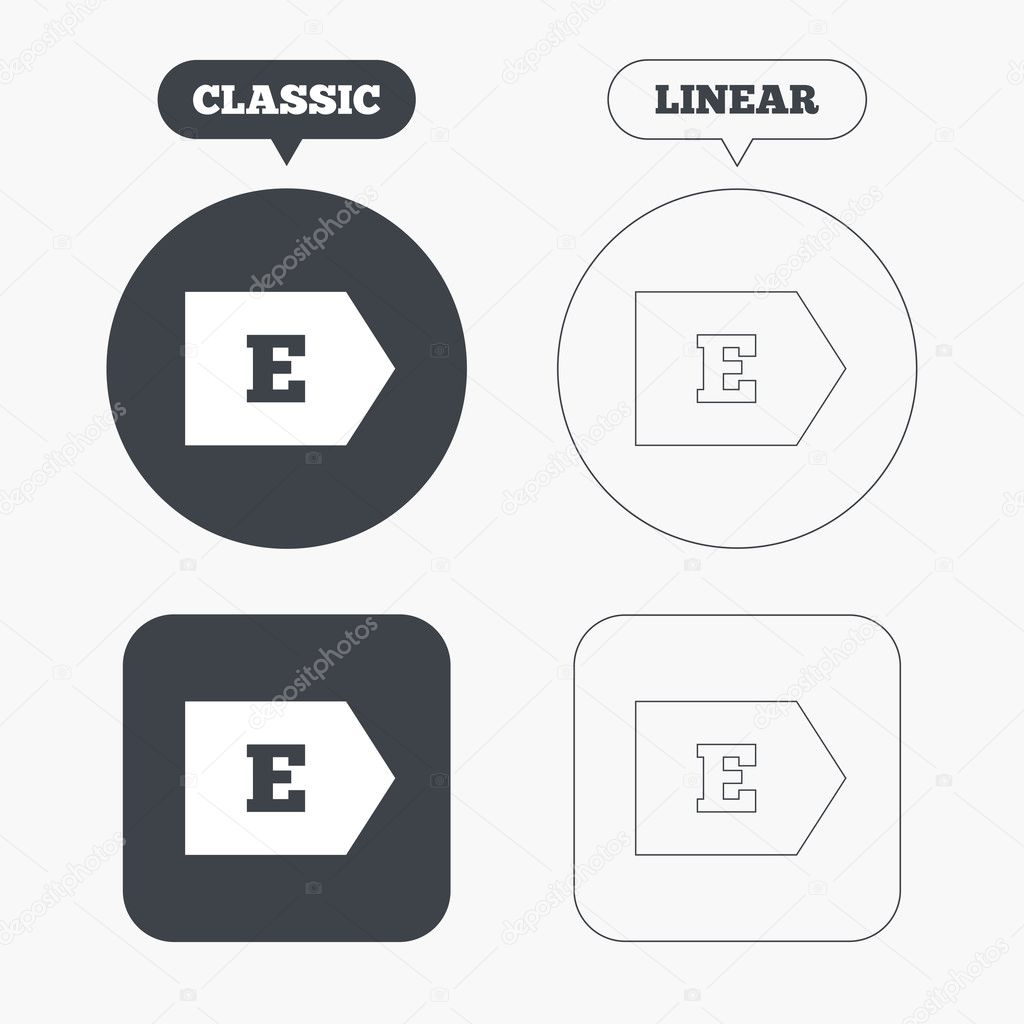 Energy efficiency class E. Stock Vector by ©Blankstock 78742822