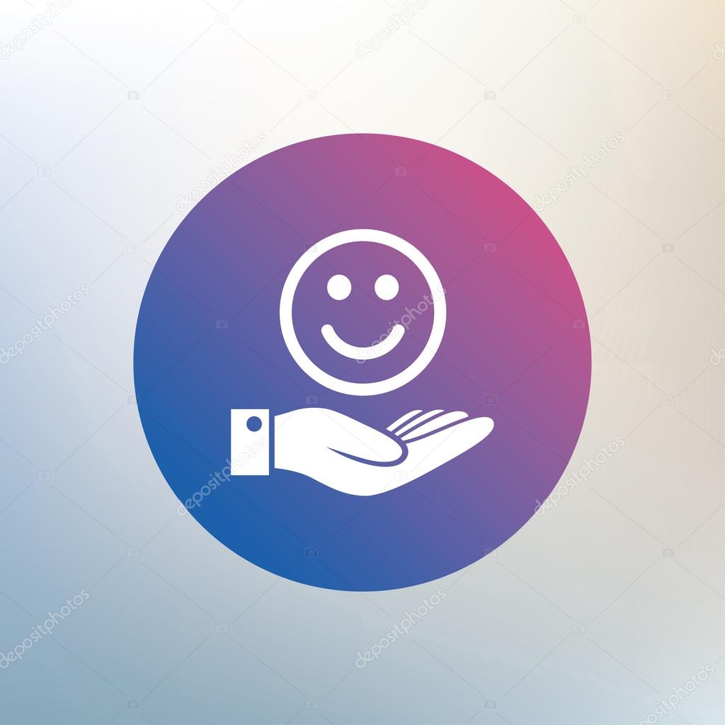 Smile and hand sign. Stock Vector by ©Blankstock 78743640