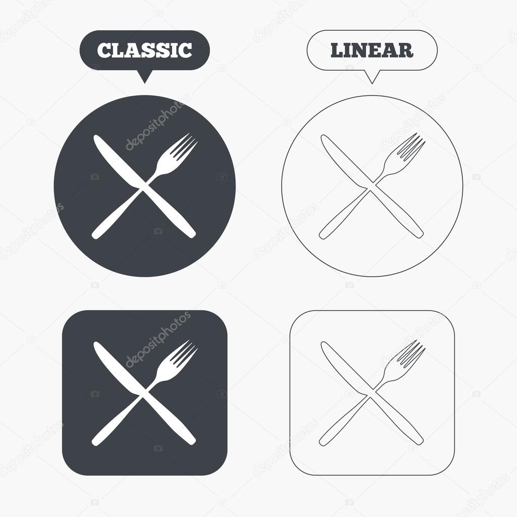 Eat sign icons Stock Vector by ©Blankstock 78750590