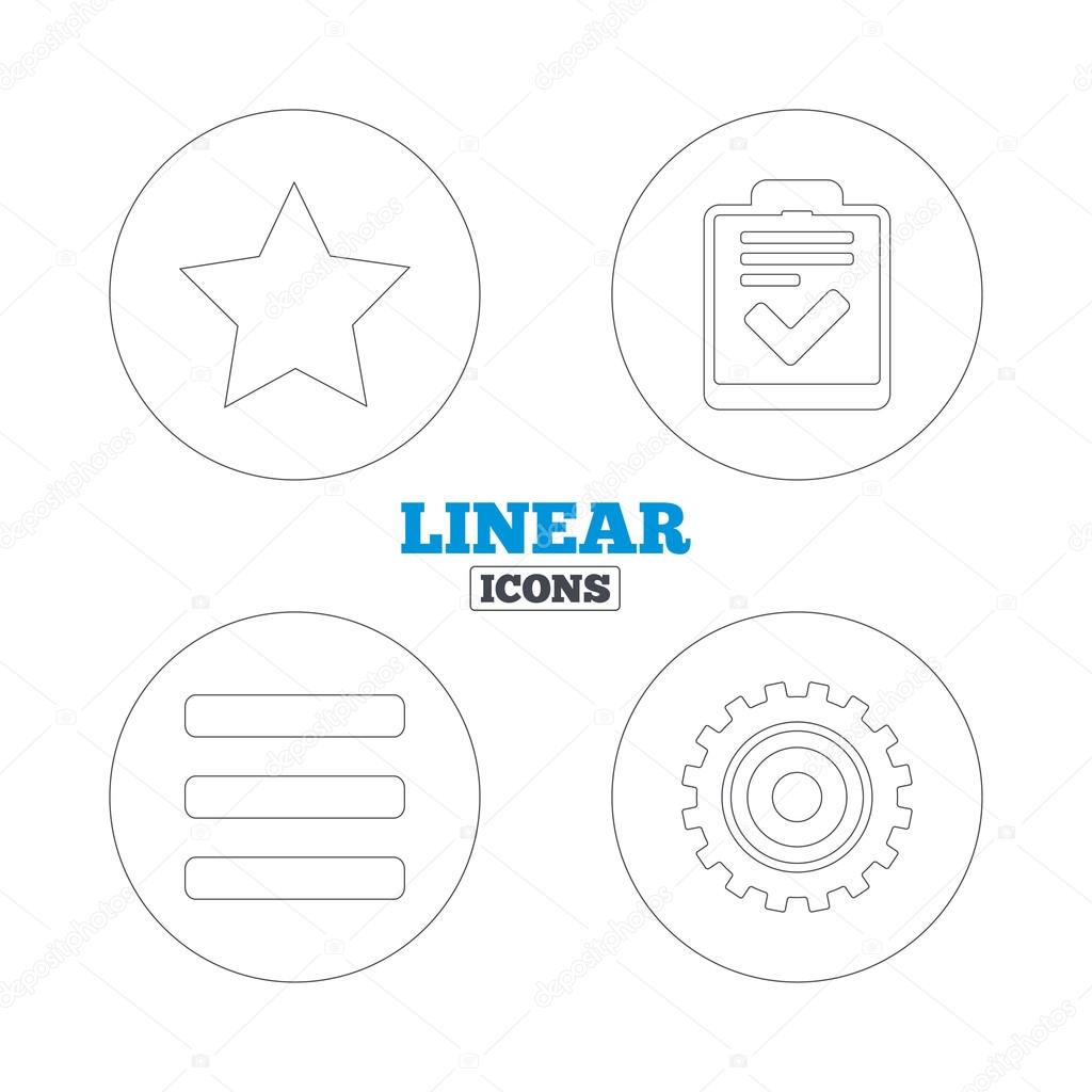 Star and menu list signs. Stock Vector by ©Blankstock 78751388