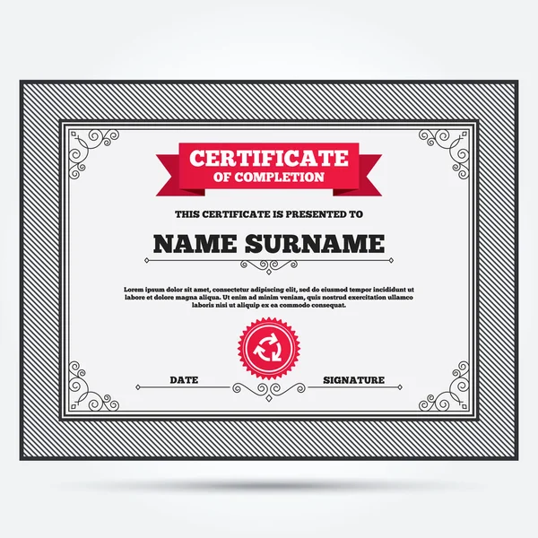 Certificate Of Recycling Template
