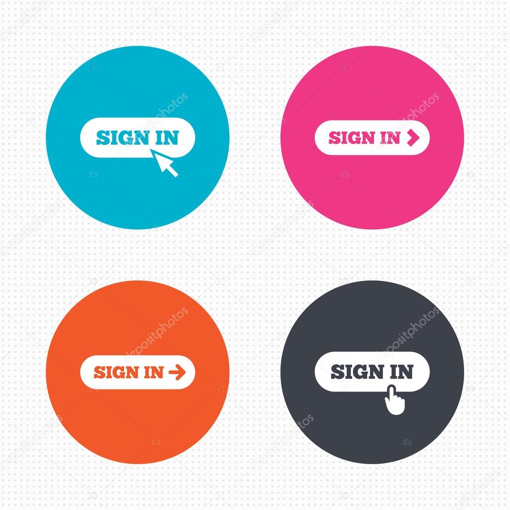 Sign in icons. Login with arrow Stock Vector Image by ©Blankstock #79033194