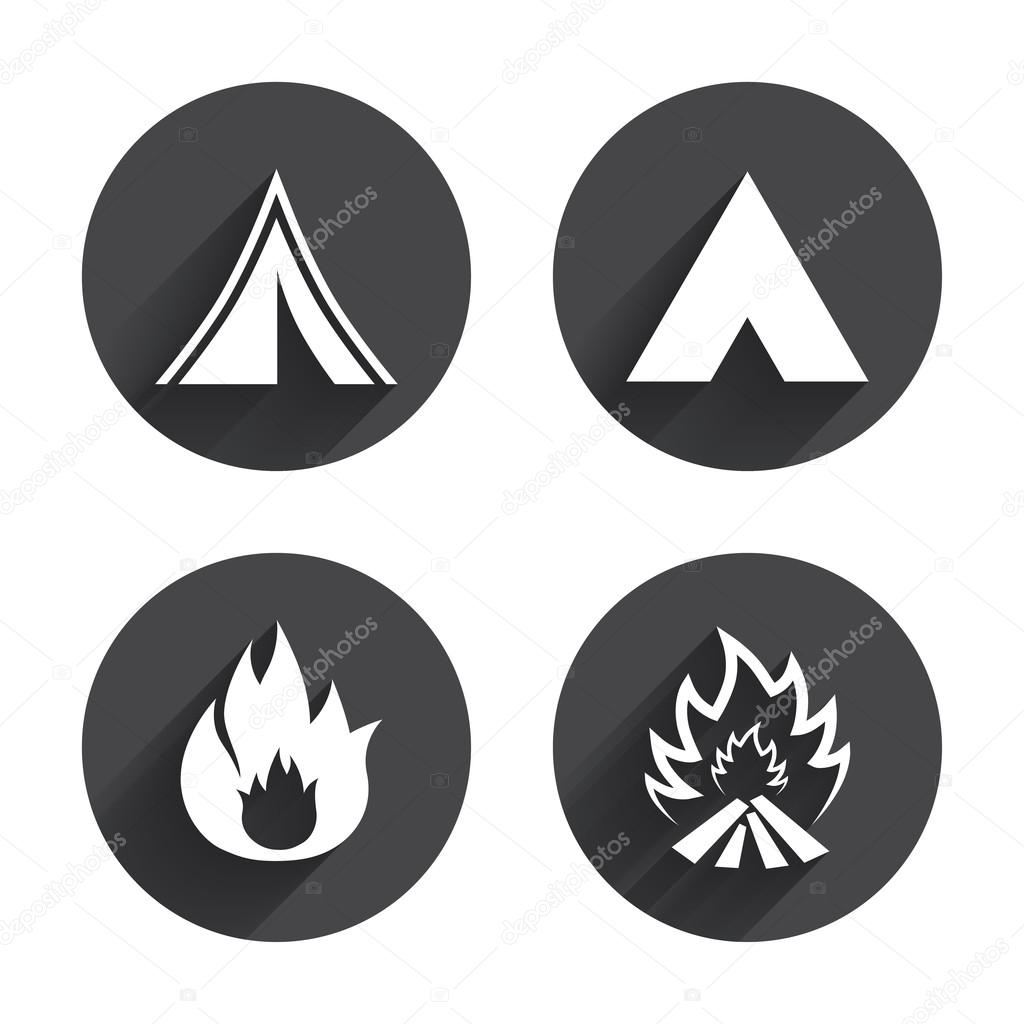Tourist camping tent signs. Stock Vector by ©Blankstock 79709962