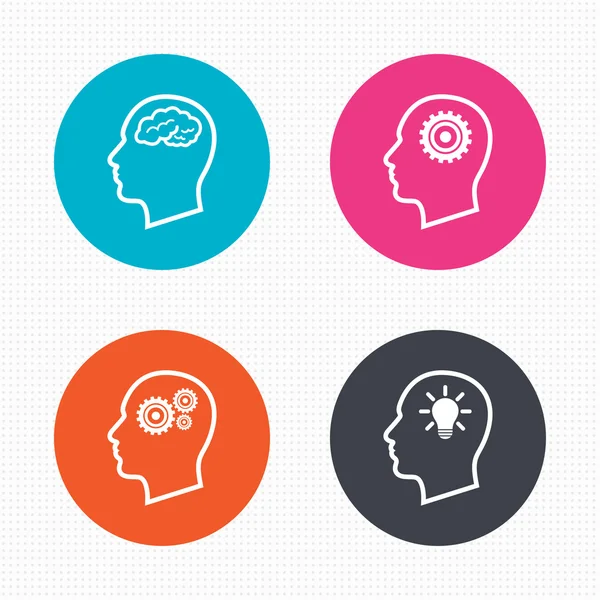 Head with brain icons Stock Vector by ©Blankstock 83606748