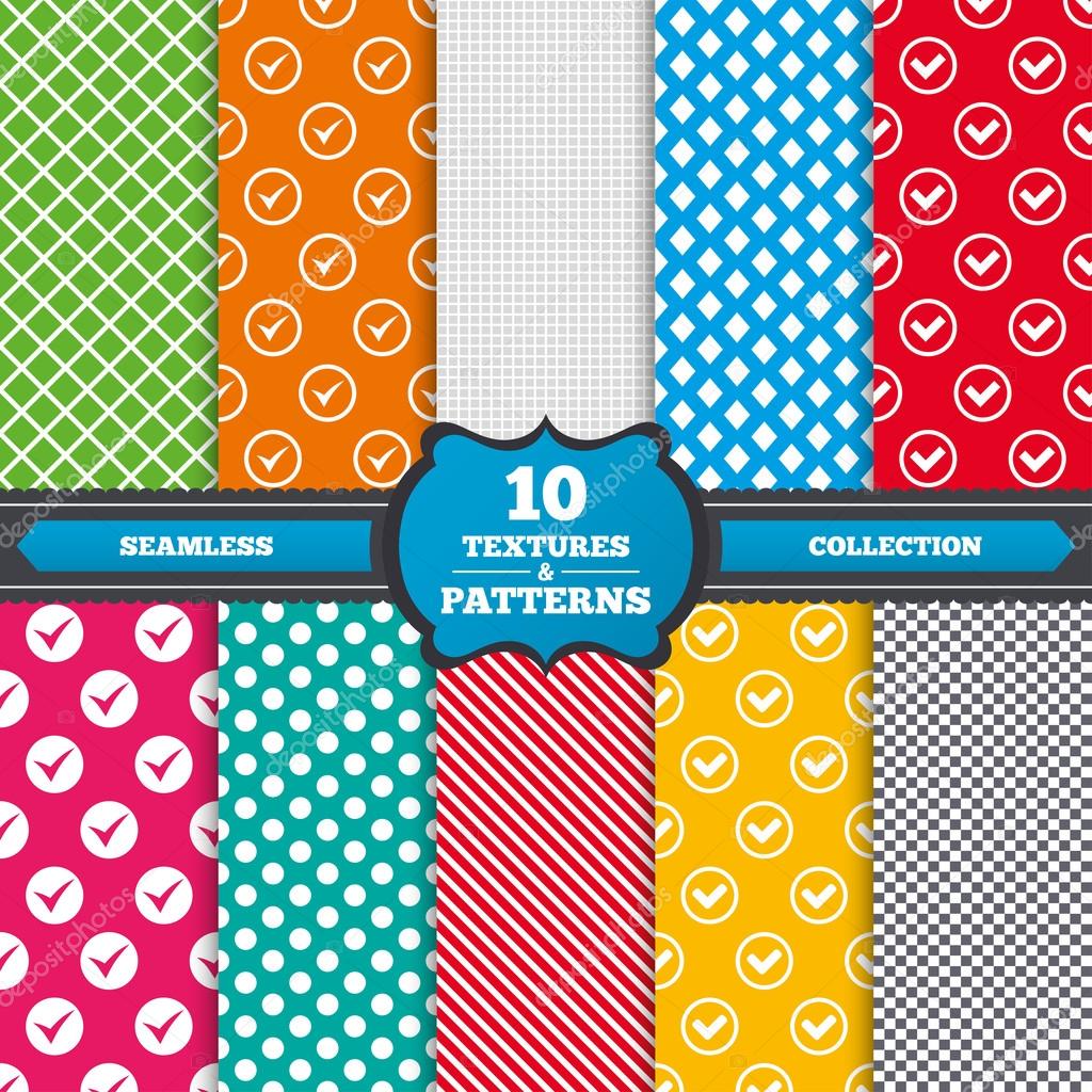 Patterns with Checkbox, confirm icons. Stock Vector Image by ...