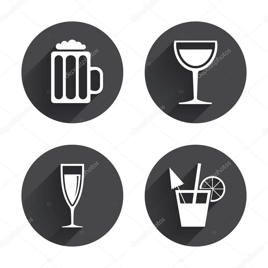 Alcoholic drinks, glass icons Stock Vector by ©Blankstock 80518272