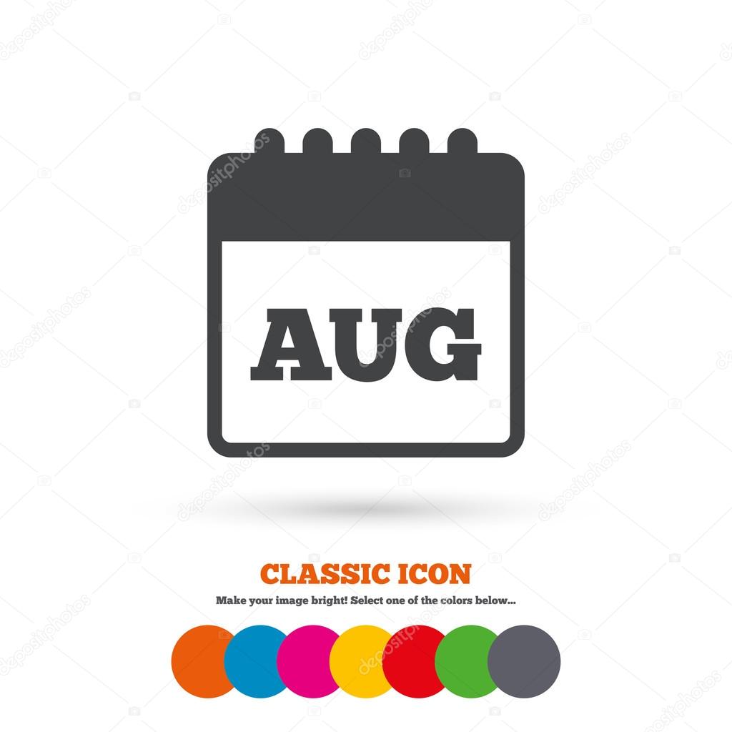 Calendar sign icon. month August Stock Vector Image by ©Blankstock ...