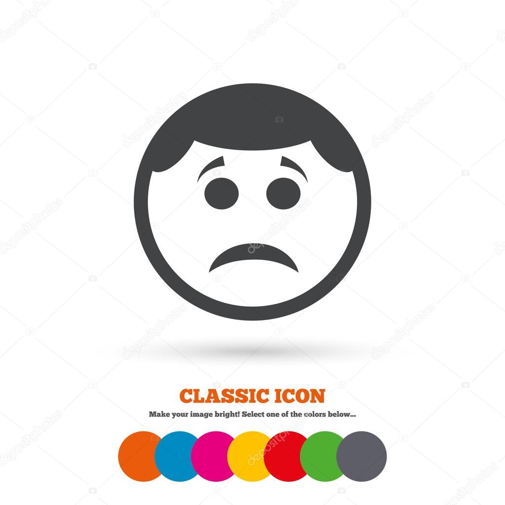 Sad face sign icon. Stock Vector by ©Blankstock 81675026