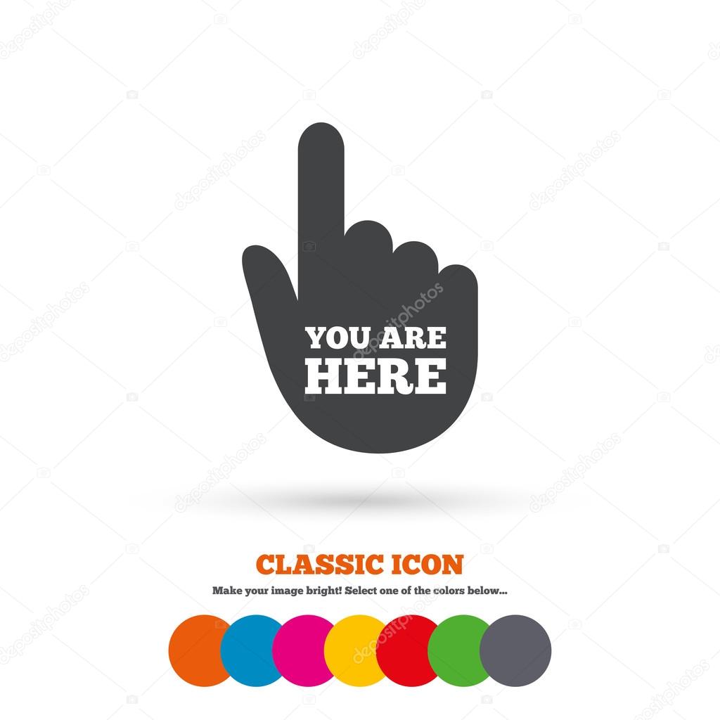 Anda di sini ikon tanda . Vektor Stok oleh ©Blankstock 81771180