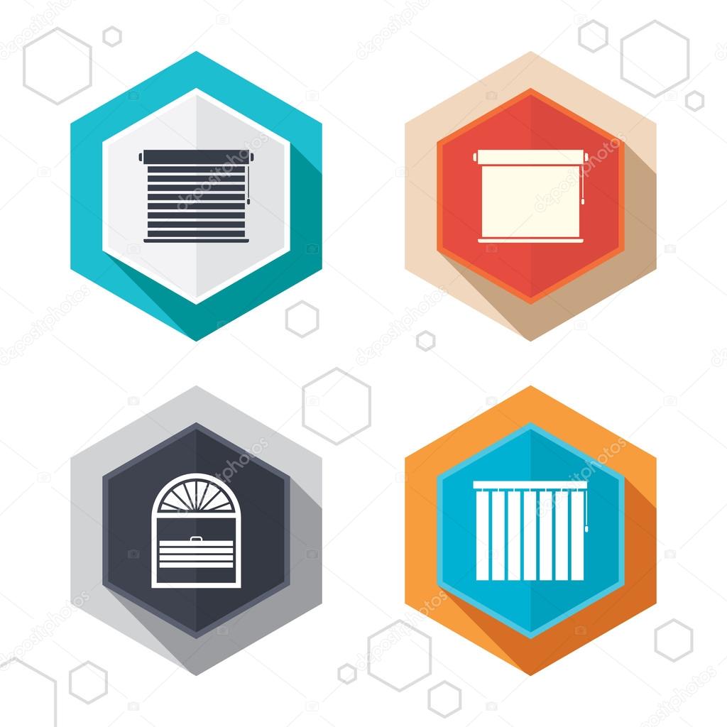 Louvers icons. Plisse, vertical and rolls. Stock Vector Image by ...