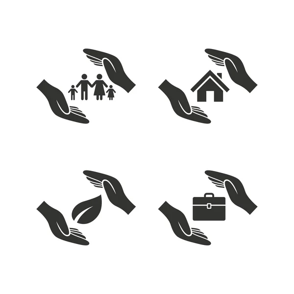 Hands insurance icons Stock Vector Image by ©Blankstock #86503820