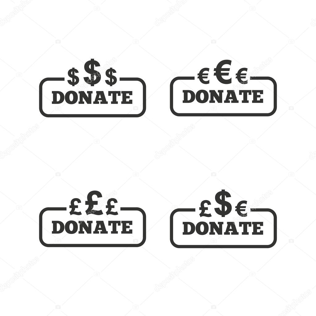 Donate money signs. Stock Vector Image by ©Blankstock #86500020