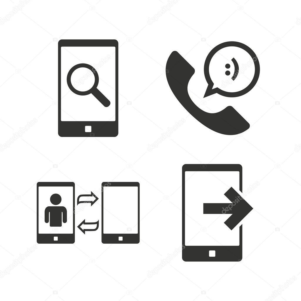 Phone icons. Call center support Stock Vector by ©Blankstock 86510434