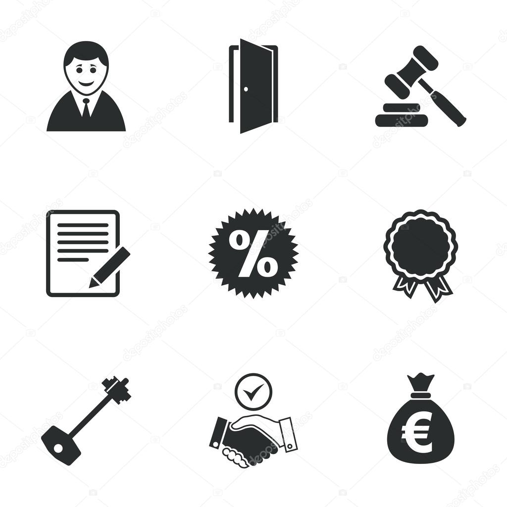Real estate, auction icons. Stock Vector Image by ©Blankstock #86511888