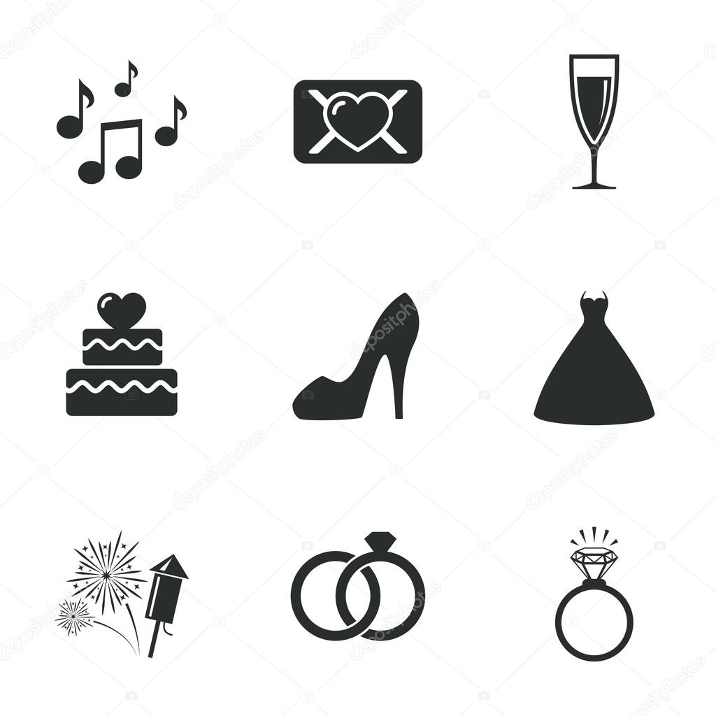 Wedding, engagement icons. Stock Vector Image by ©Blankstock #86519658