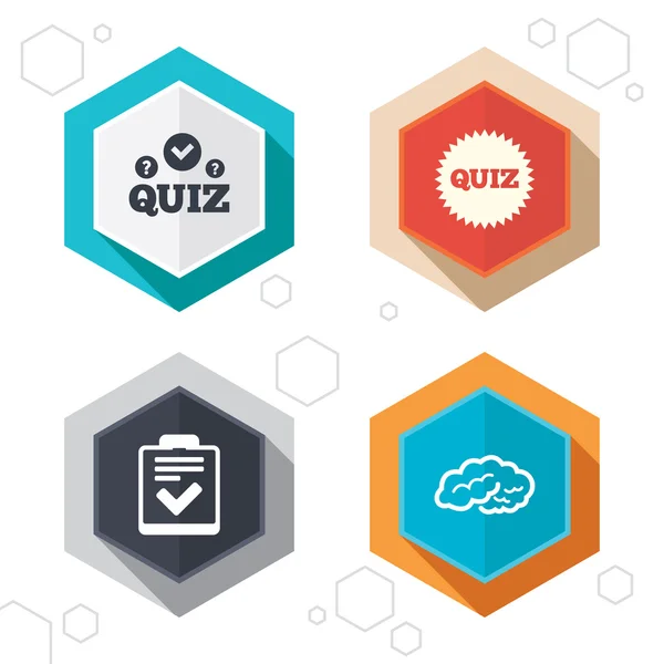 Ikon kuis. Checklist dan otak manusia Vektor Stok oleh ©Blankstock 84992222