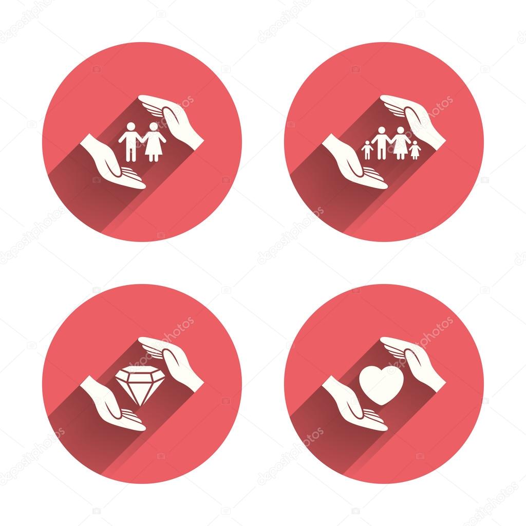 Hands insurance icons. Stock Vector by ©Blankstock 88897452