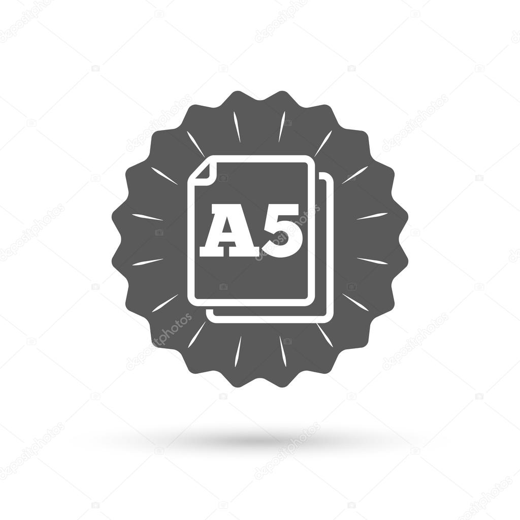 Paper size A5 standard icon. Stock Vector by ©Blankstock 89384758