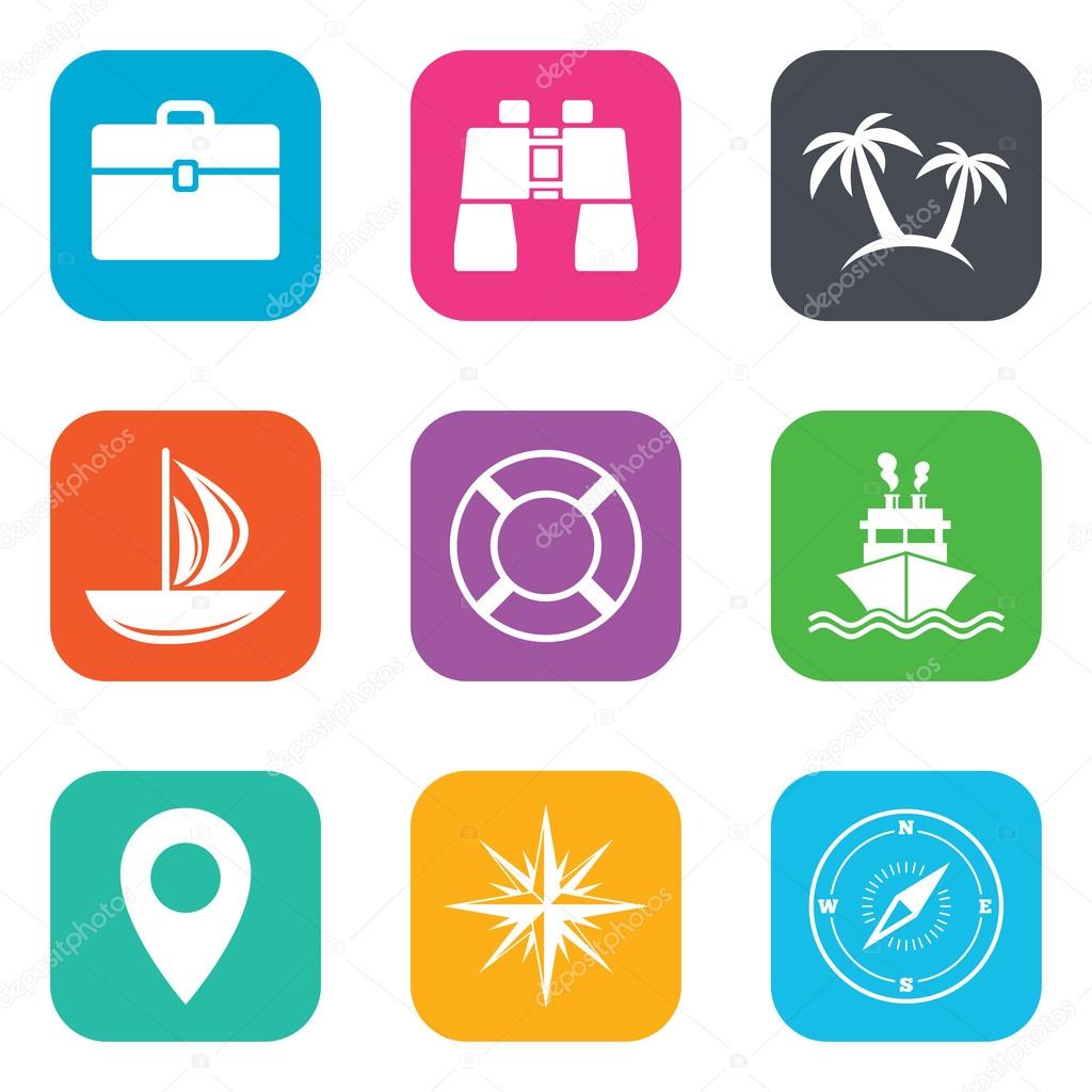 Cruise trip, ship and yacht icons. Stock Vector Image by ©Blankstock ...