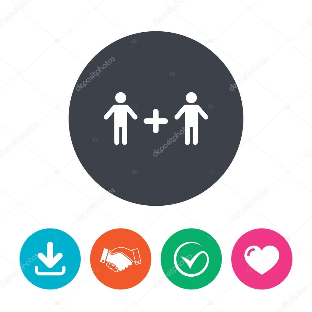 Couple sign icon. Male plus male. Gays. Stock Vector by ©Blankstock ...