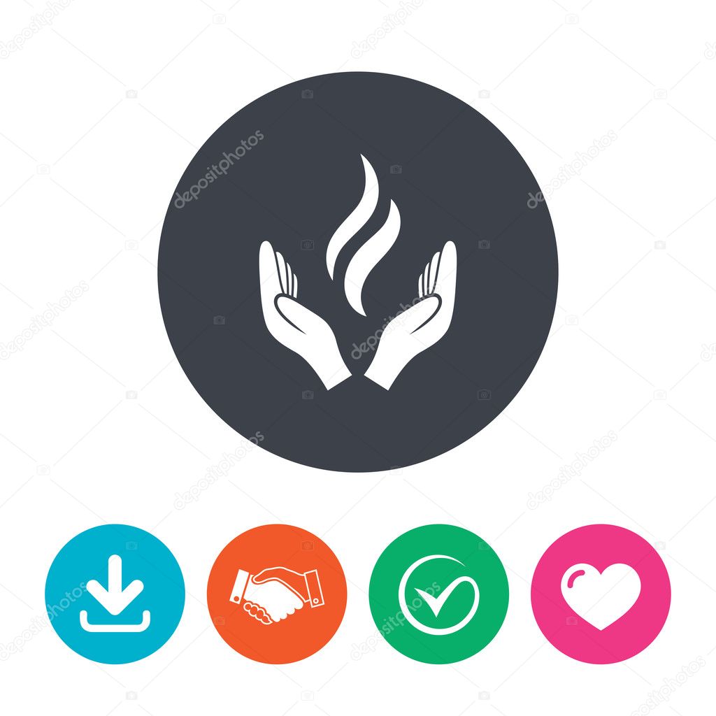 Energy hands sign icon. — Stock Vector © Blankstock #91687602