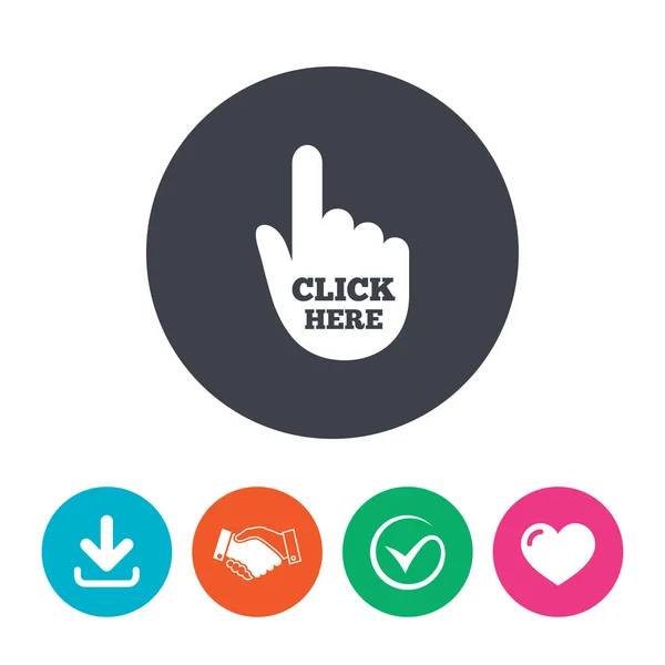 Klik Sini Ikon Tanda Kursor Tangan Tekan Sini Simbol Gradien Vektor ...