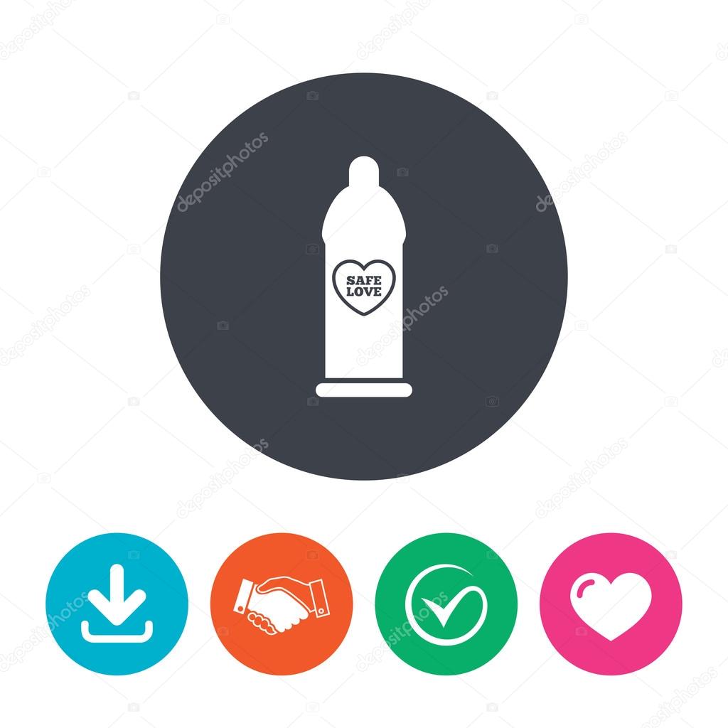 Condom Safe Sex Sign Icon Barrier Contraceptive Stock Vector Image By